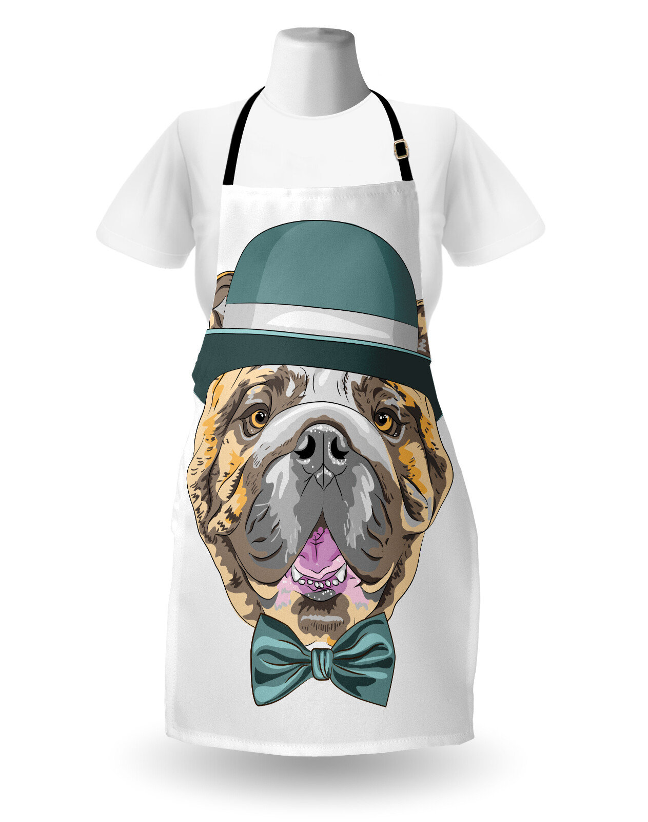 East Urban Home English Bulldog Apron Unisex, Dog in a Hat, Adult Size ...