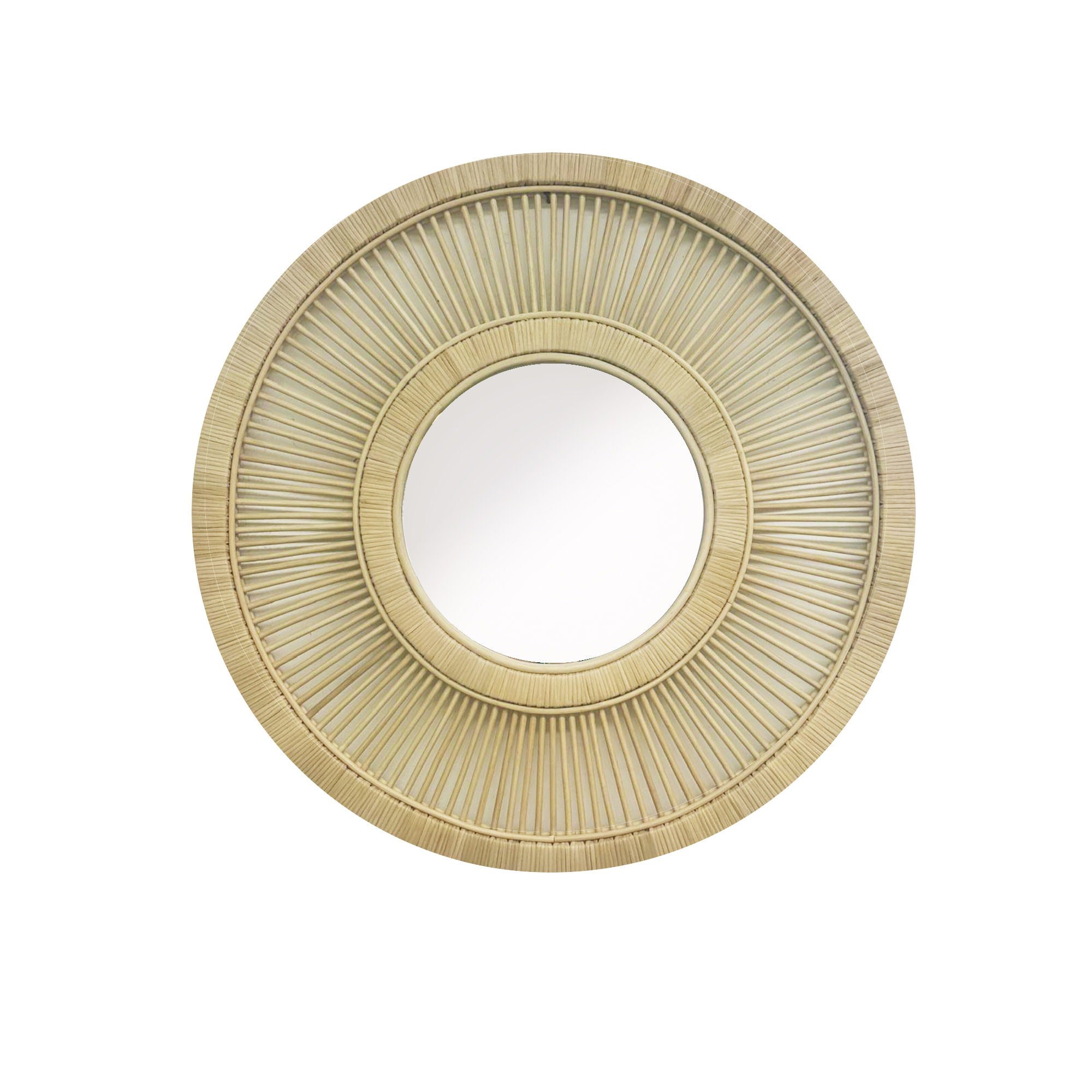 Bay Isle Home™ Eckel Rattan Round Mirror | Wayfair