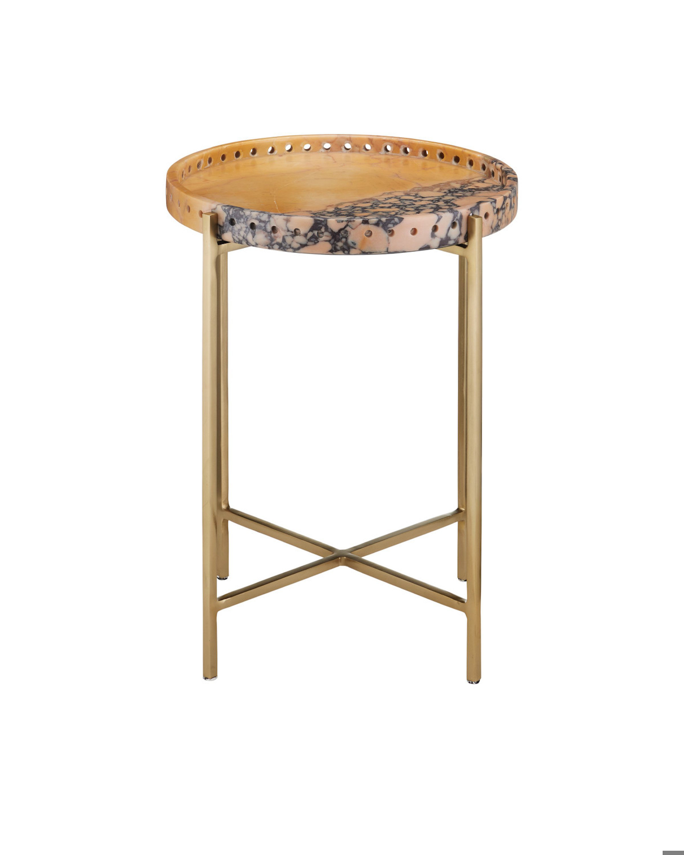 Currey & Company Freya Purple Breccia Accent Table | Wayfair