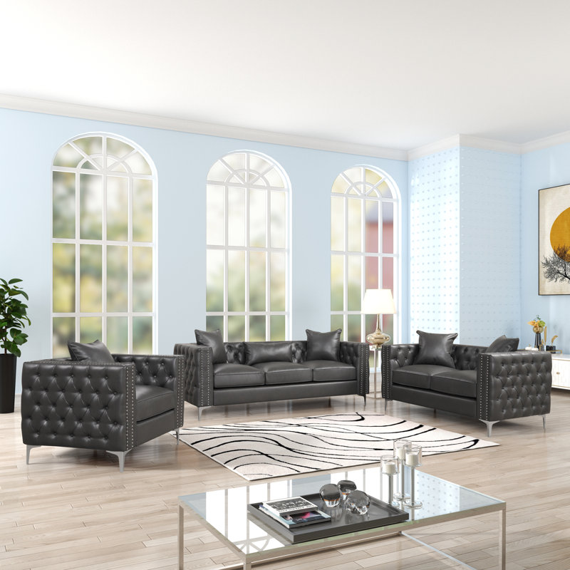 Ivy Bronx Goldene 3 - Piece Living Room Set | Wayfair