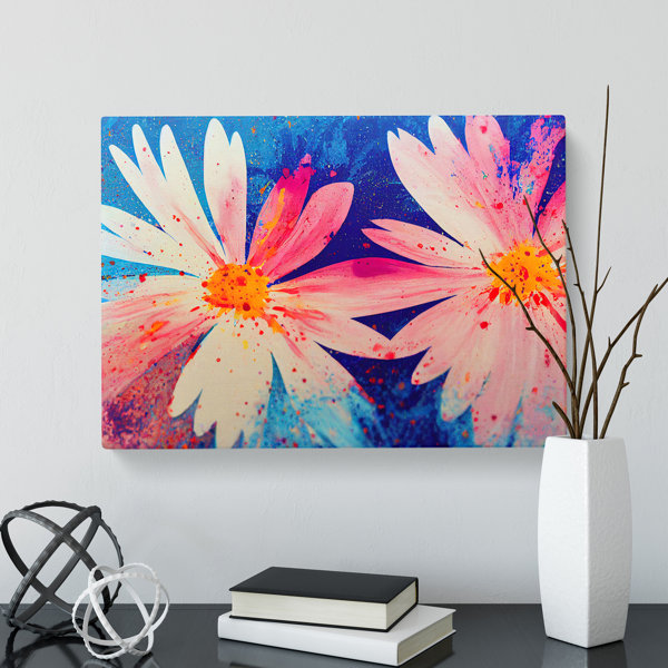 Marlow Home Co. Daisy Flower Splash Vol.1 Abstract - Wrapped Canvas ...