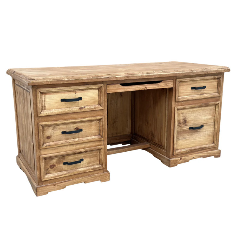 Loon Peak® Dobrivoje Solid Wood Executive Desk | Wayfair