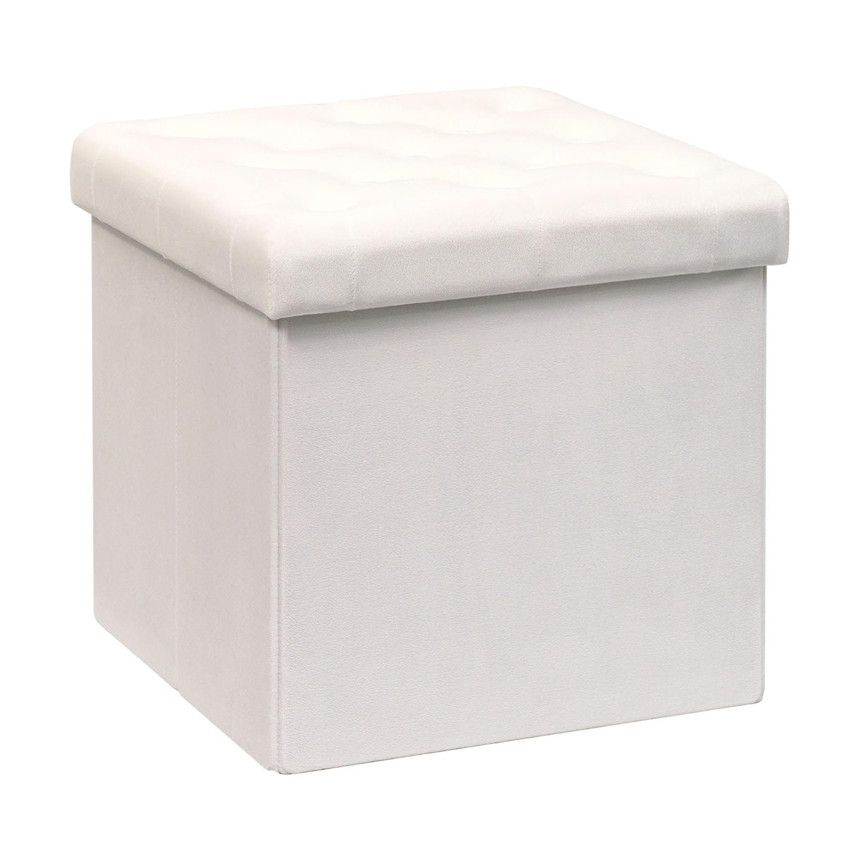 Latitude Run® Storage Ottoman Velvet Tufted Folding Ottomans Footstool ...