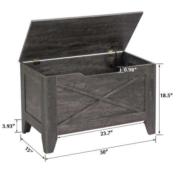 Gracie Oaks Pania 30" Wide Rectangle Storage Bench | Wayfair