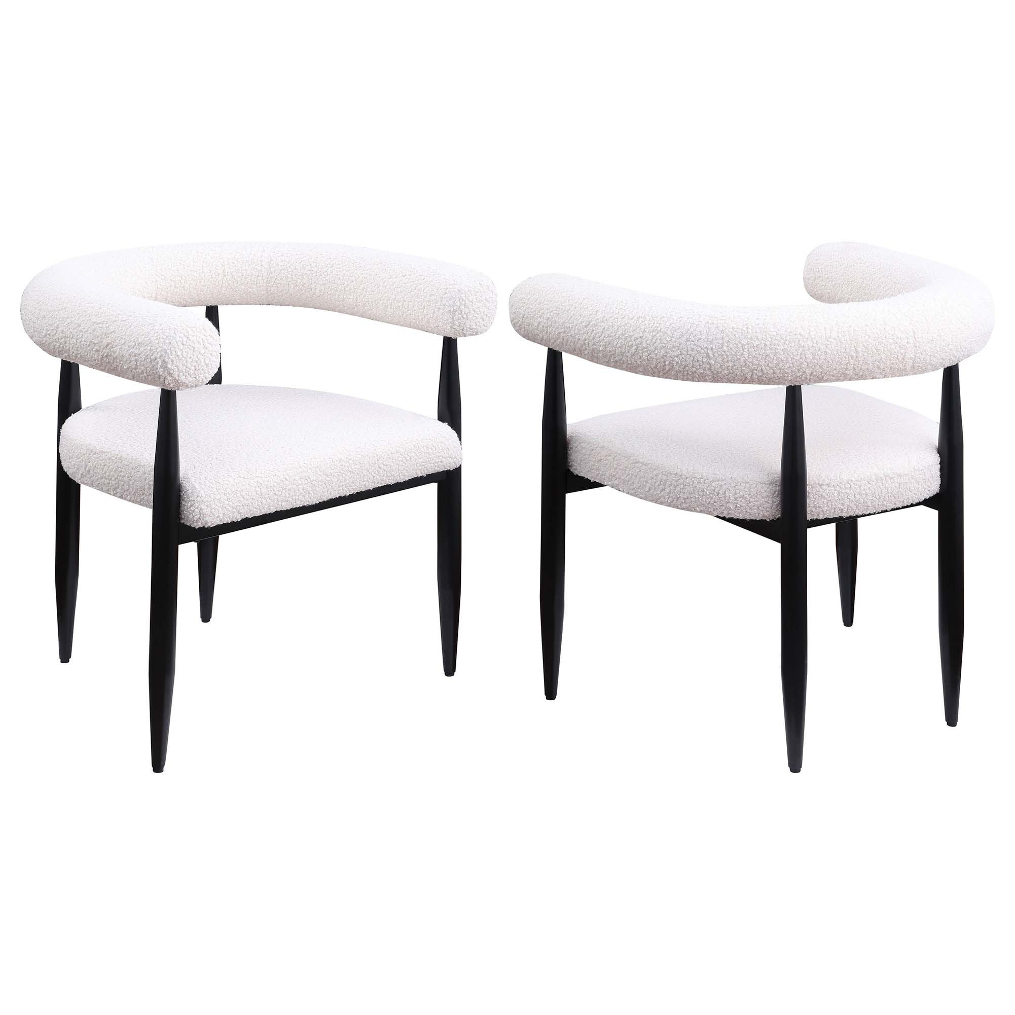 Hokku Designs 2Pc Set Modern U-Shaped Backrest Arms Dining Armchairs ...