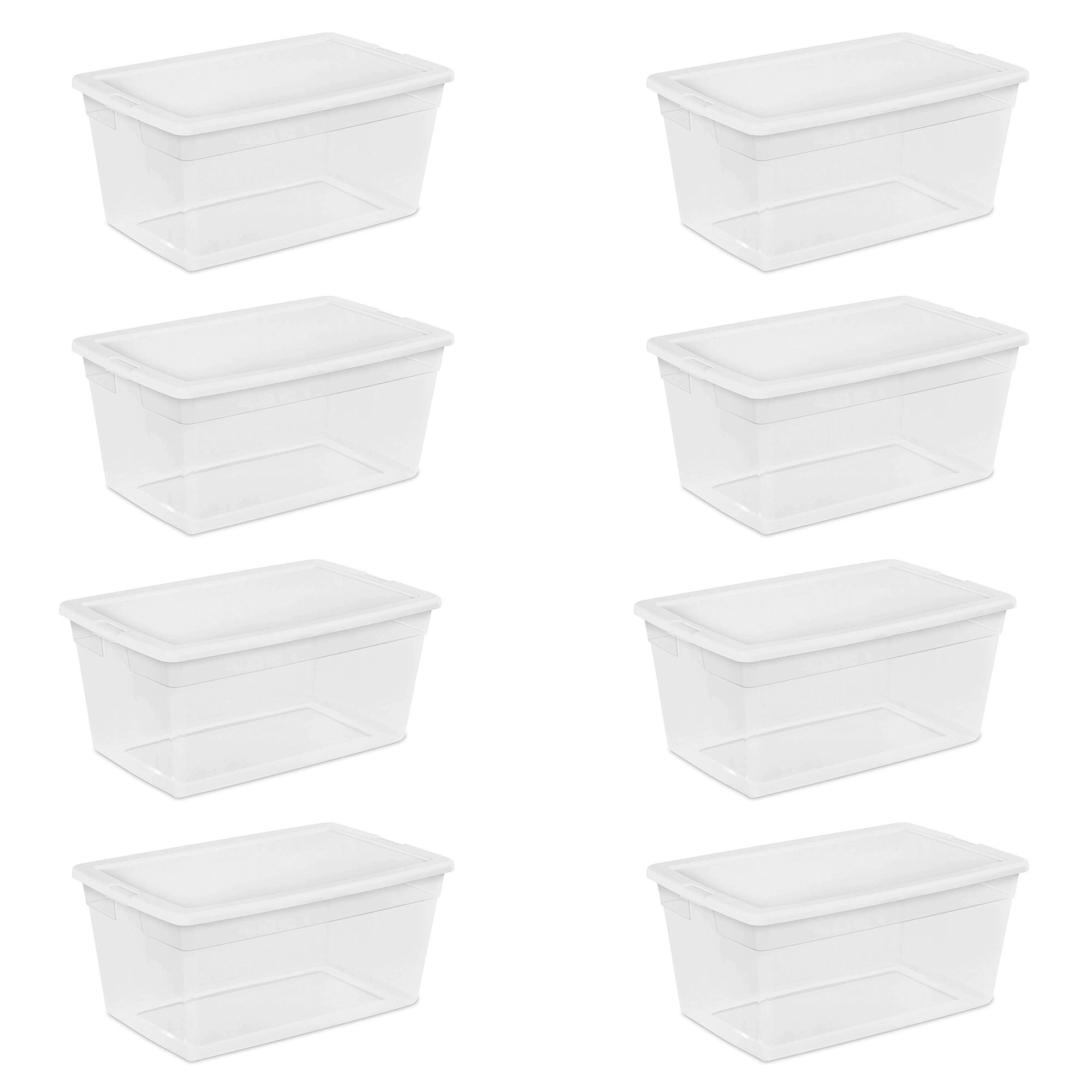 Sterilite Clear Plastic Stacking Storage Container Box w/ Lid & Reviews ...