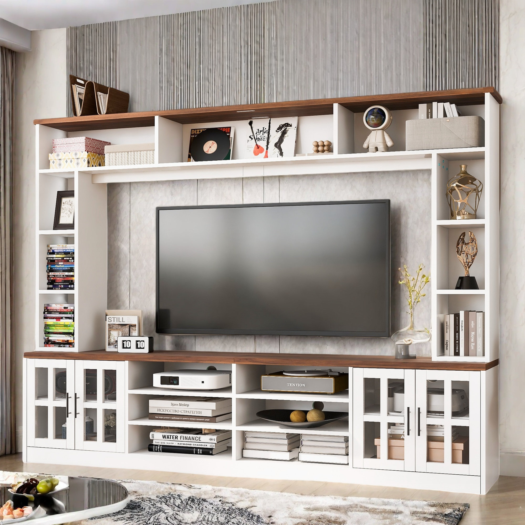Red Barrel Studio® Entertainment Center With Bookshelves, Display ...