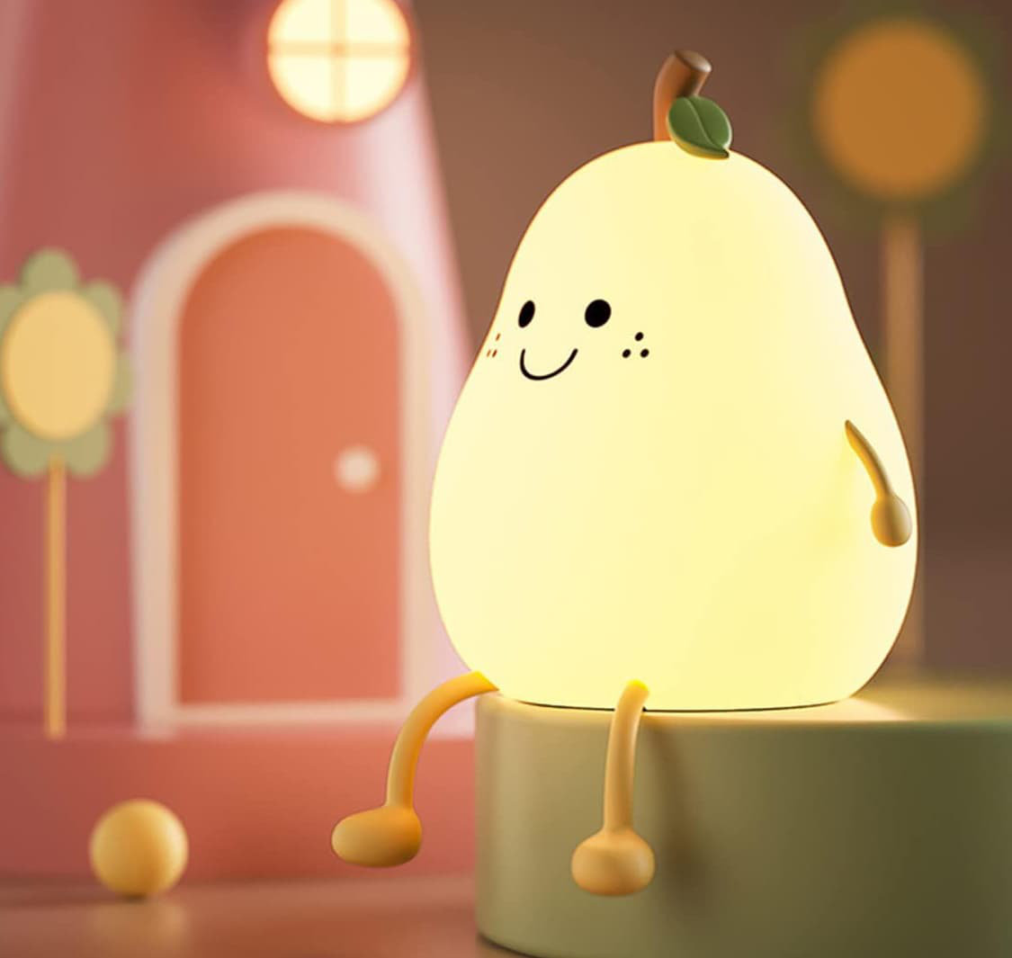 VEROSAL Adorable Silicone Pear - Shaped Night Light for Kids: Ideal for ...