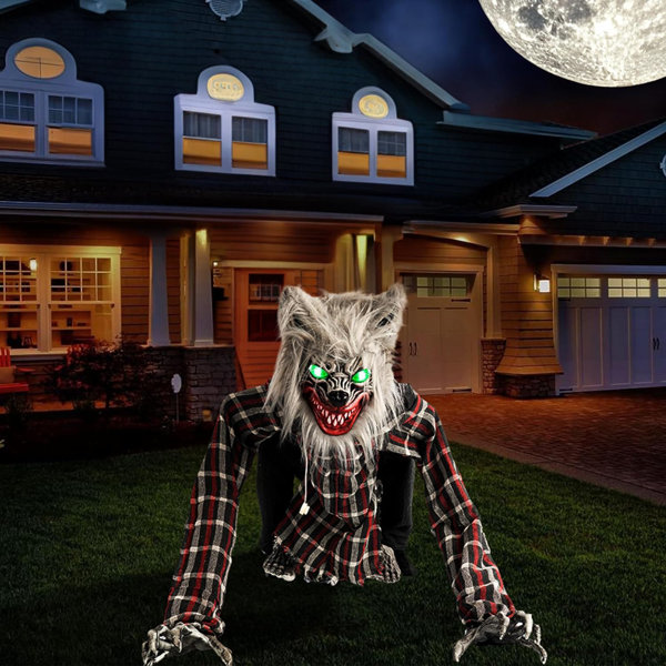 The Holiday Aisle® Animatronic Werewolf Halloween Decorations, Animated ...