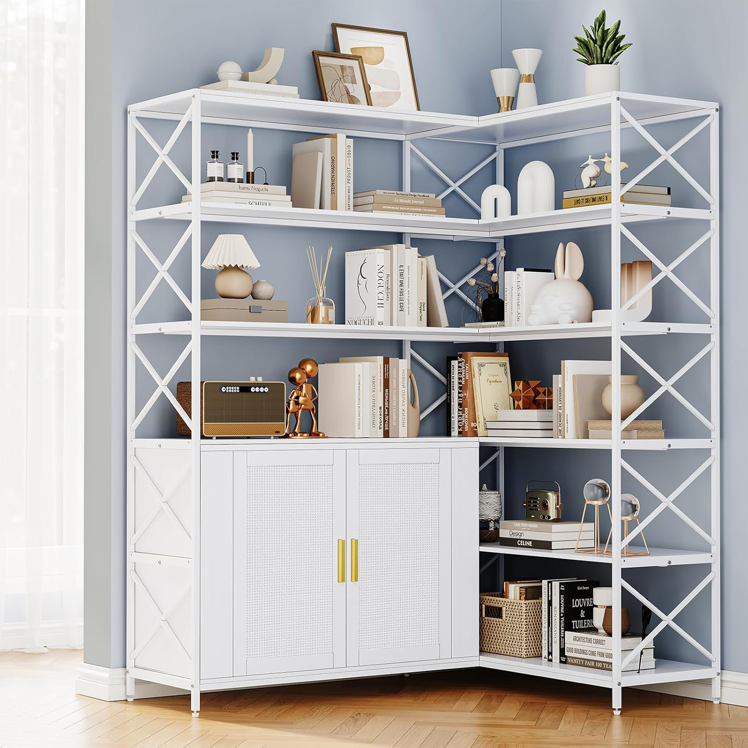 Bay Isle Home™ Corner Bookshelf, 6 Tier Corner Book Shelf | Wayfair