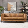 Trent Austin Design® Pecora 84.5" Faux Leather Tuxedo Arm Sofa ...
