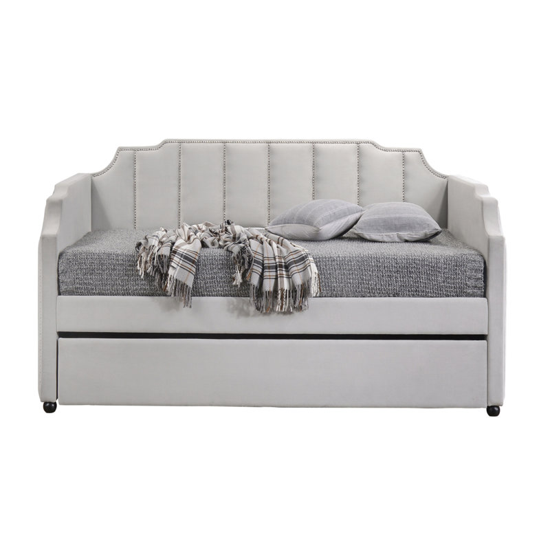 Plethoria Amelyn Dove Grey Daybed with Trundle Bed | Wayfair