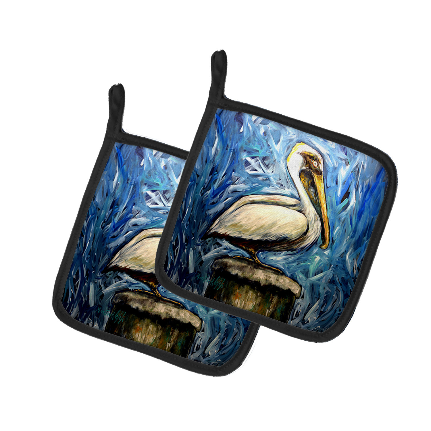 Caroline's Treasures Martin Welch New Artwork Polyester Potholder Set ...