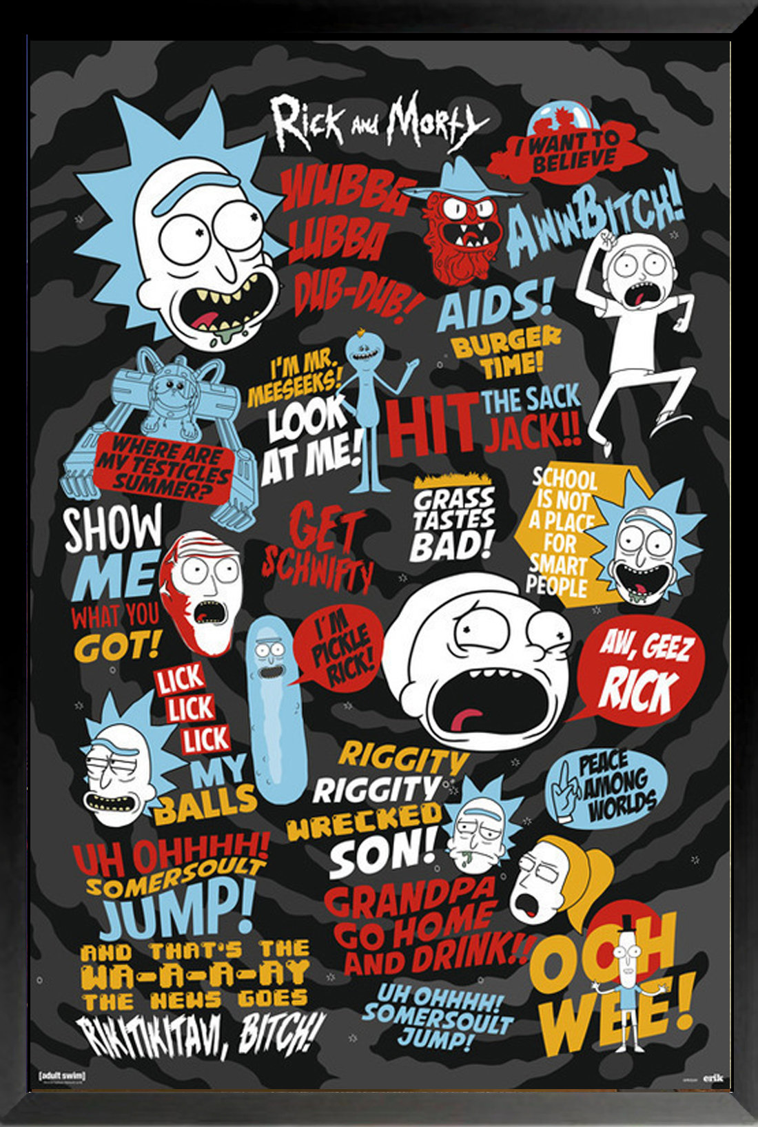 Buy Art For Less Encadré «RICK» et «MORTY QUOTES» et «PHRASES» 36 x 24 ...