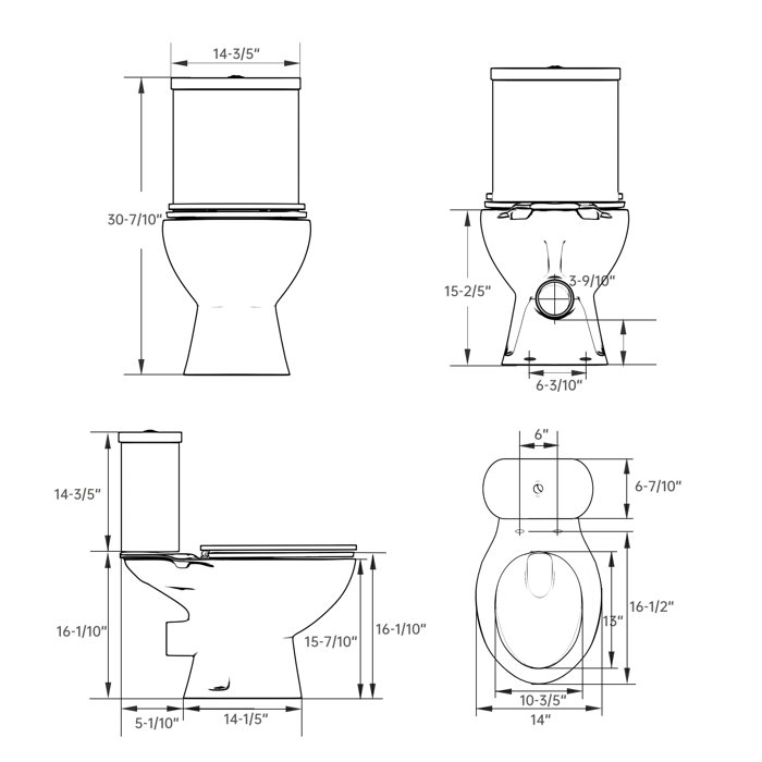 SUPERFLO Macerating Toilet with 600W Macerator Pump Upflush Toilet for ...