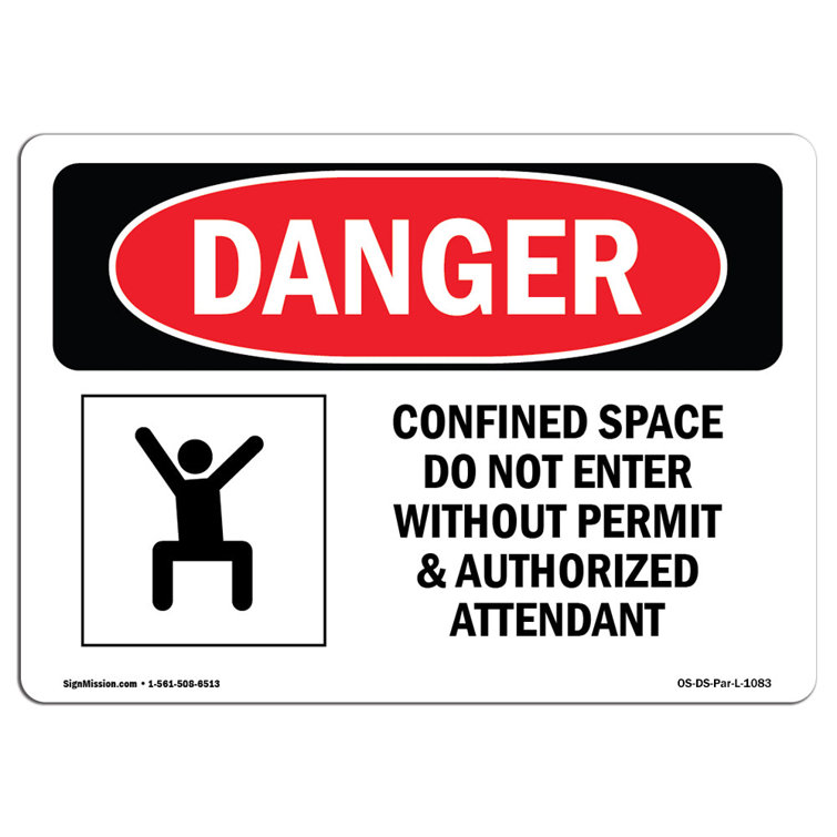 SignMission Confined Space Do Not Enter without Permit Sign - Wayfair ...