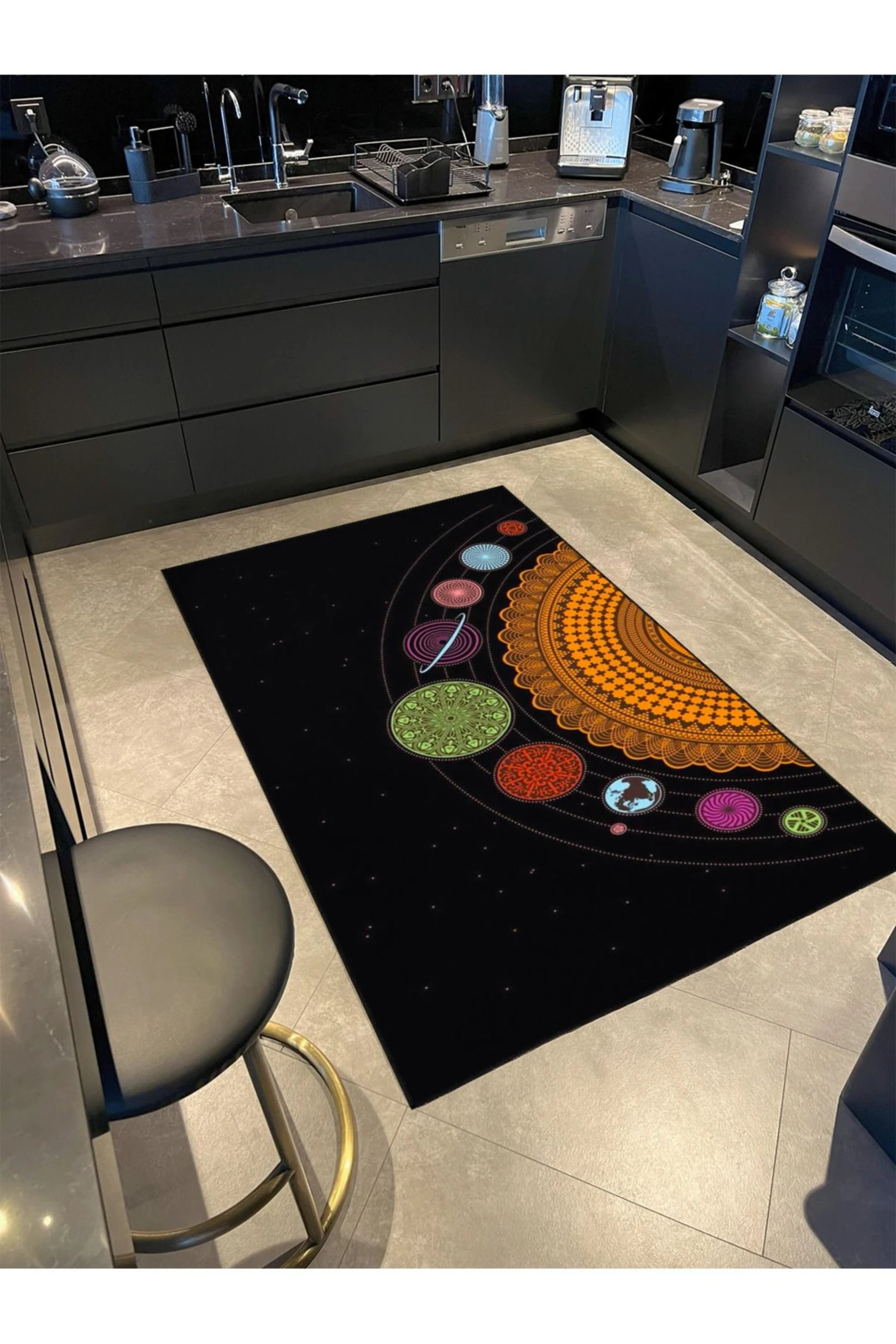 East Urban Home Solar System Themed Woven Base Carpet And Washable ...