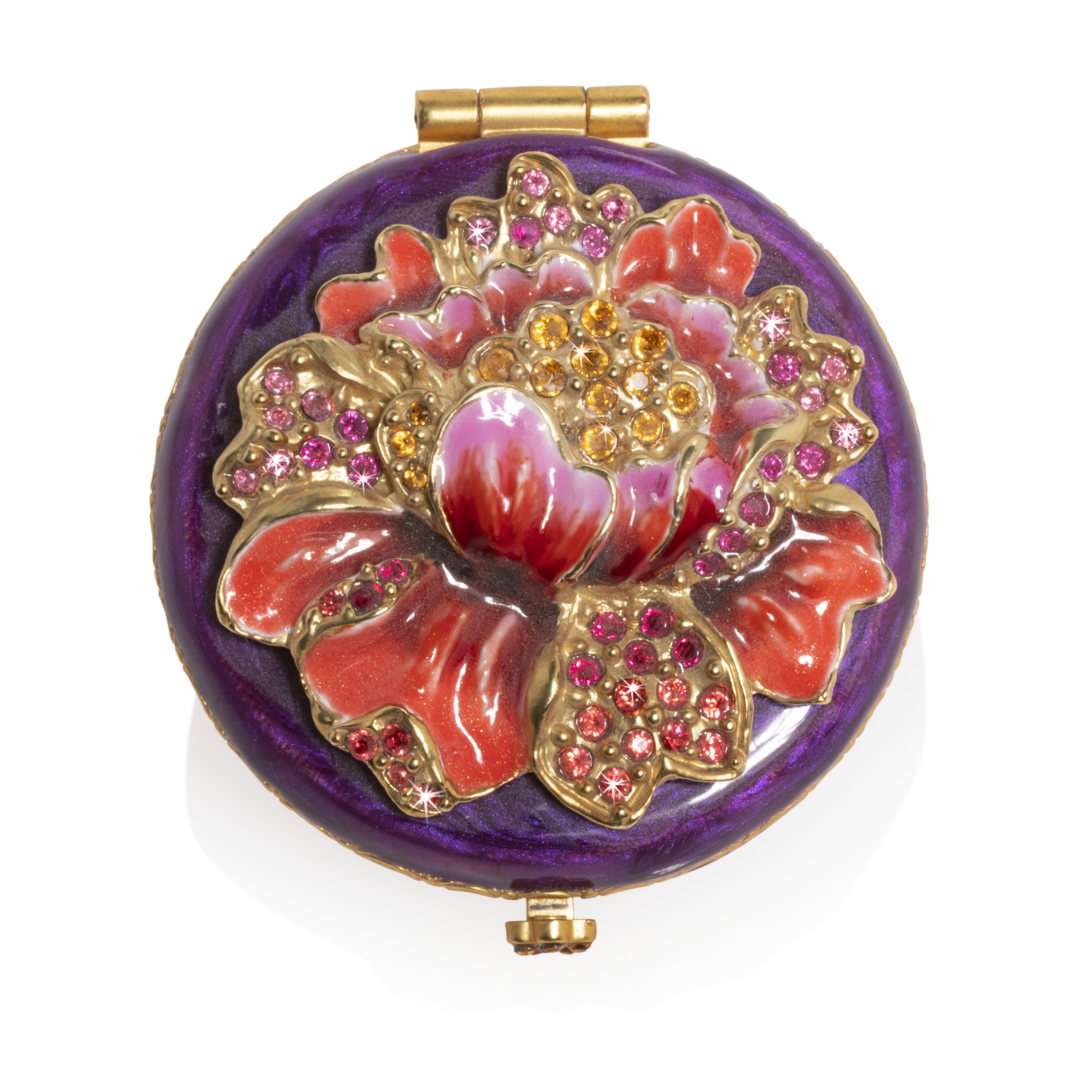 Jay Strongwater Floral Round Compact | Wayfair