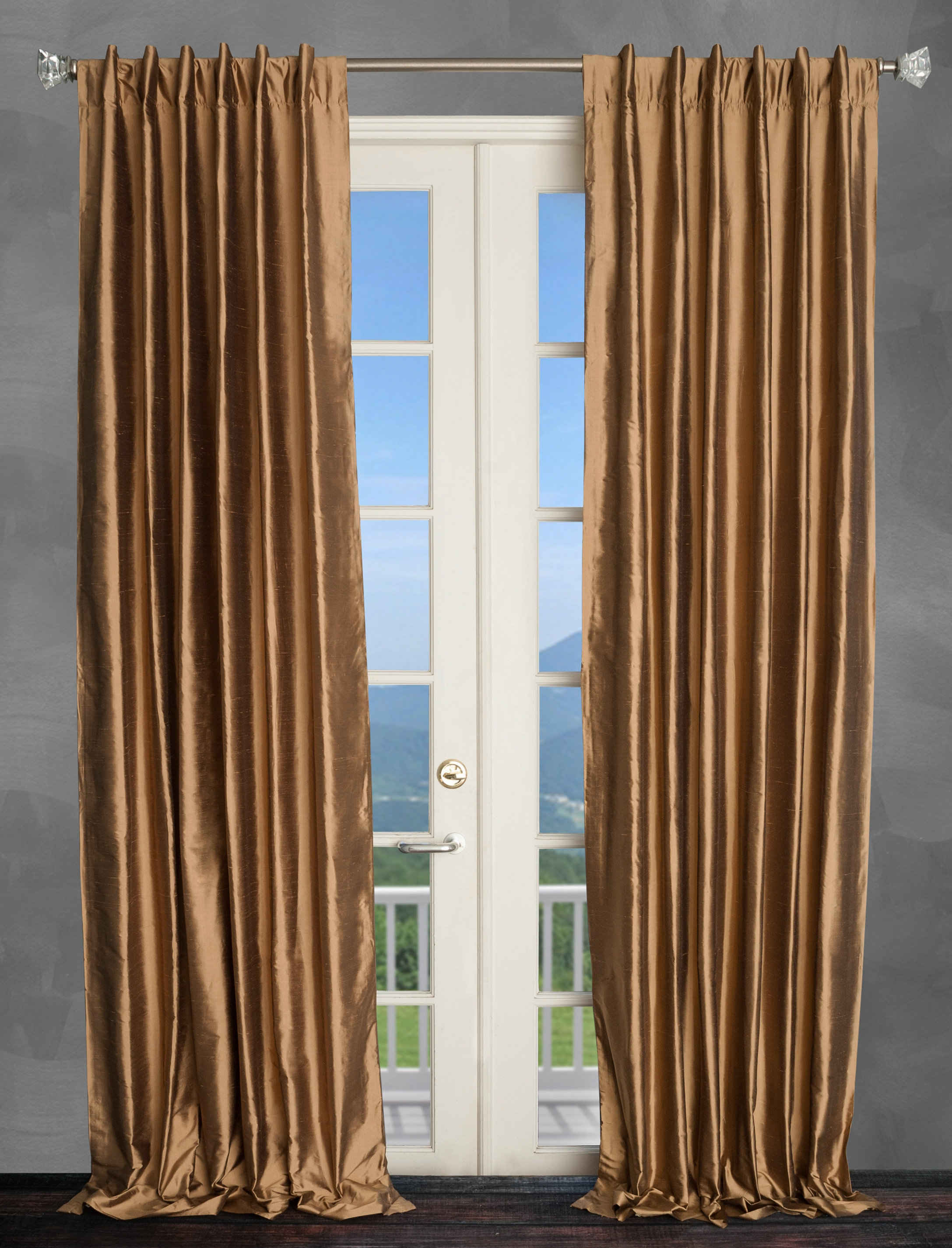 Parisian Home Style Silk Single Curtain Panel Panel & Reviews | Wayfair