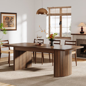 Millwood Pines 78.74" Extra Long Farmhouse Dining Table, Wooden ...