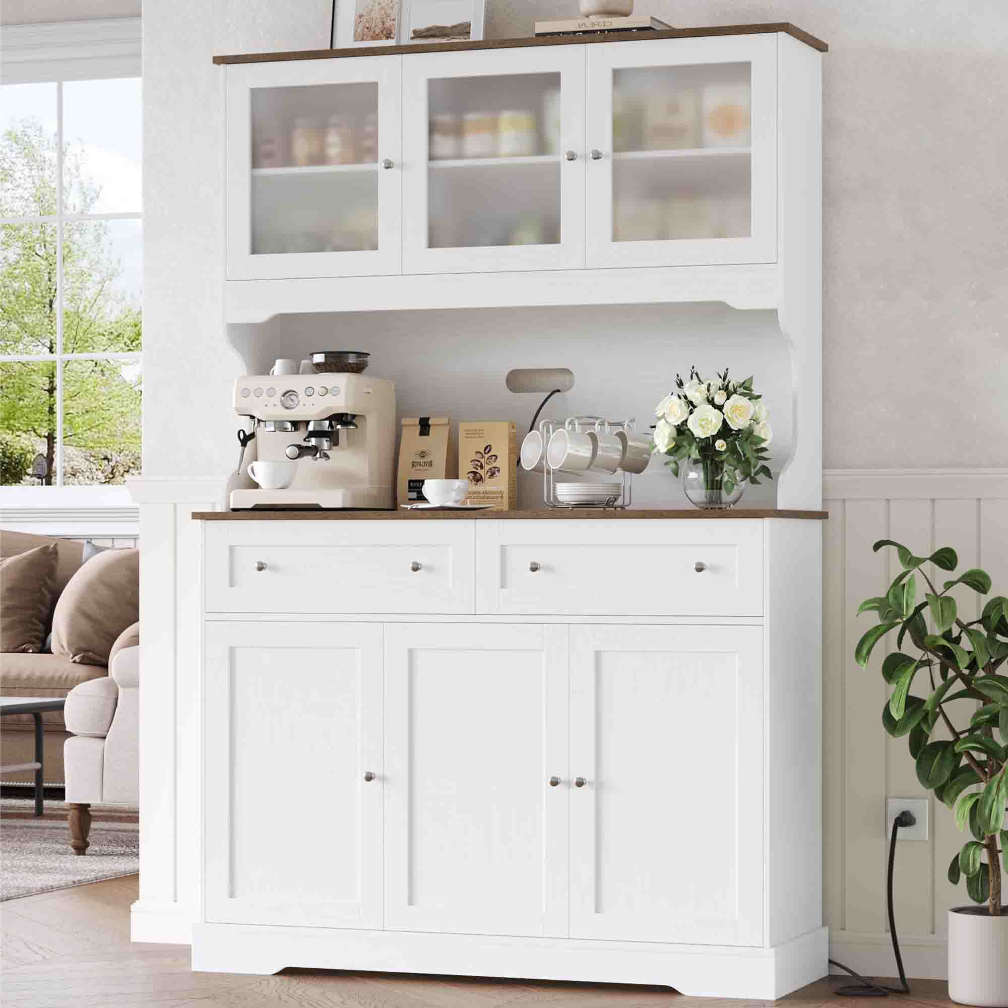 Red Barrel Studio® Modern Kitchen Pantry Cabinet With Countertop ...