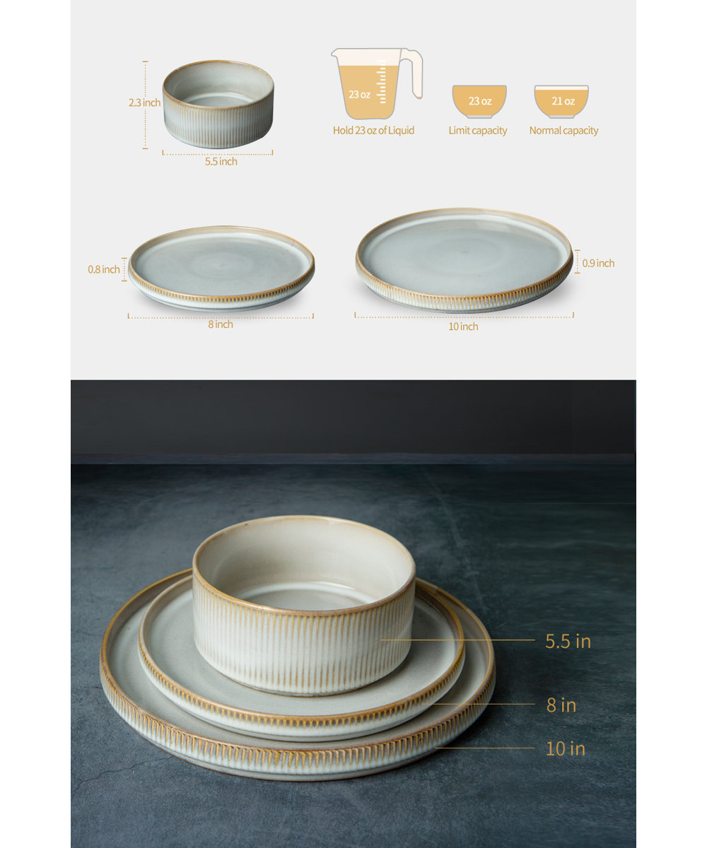 Famiware 24 Piece Dinnerware Sets, Dish Sets for 8 & Reviews | Wayfair