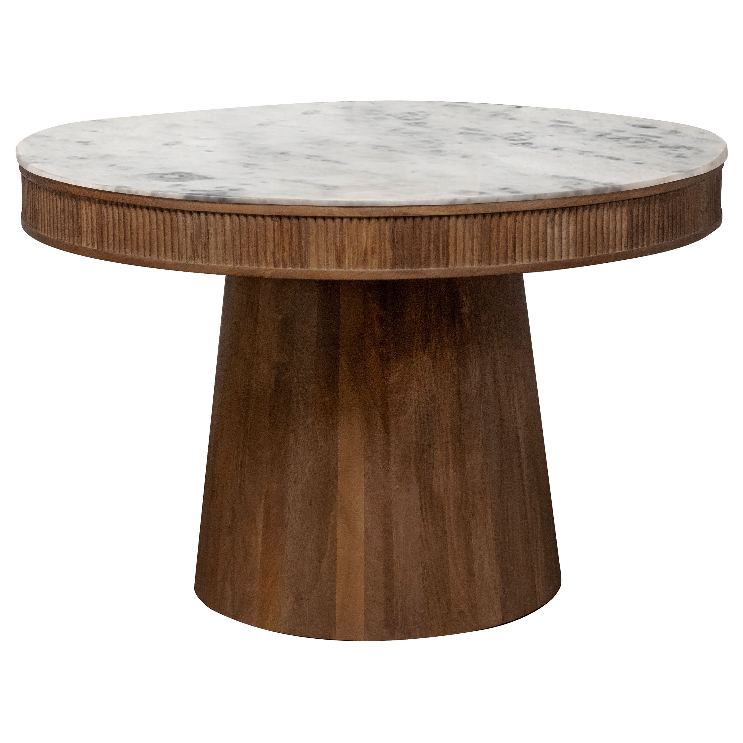Loon Peak® Ortega Round Marble Top Wood Dining Table | Wayfair