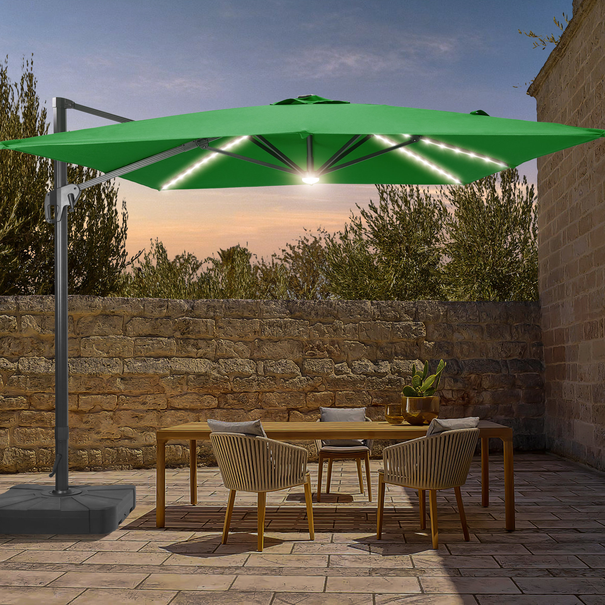 Arlmont & Co. Rozann 138'' x 108'' Rectangular Lighted Cantilever ...