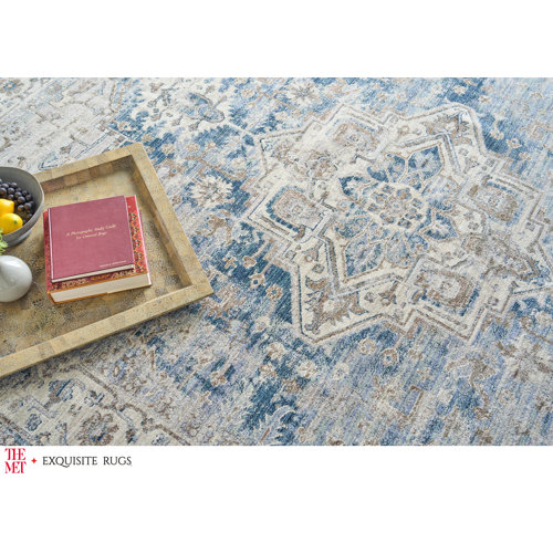 Exquisite Rugs The Met x Exquisite Rugs Blue/Beige Area Rug | Perigold