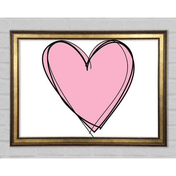 Ebern Designs Pink Heart - Single Picture Frame Print | Wayfair.co.uk