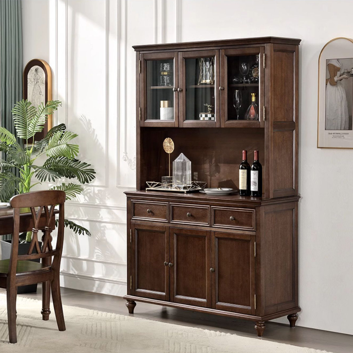 Canora Grey American Walnut Wood Storage Food Cabinet | Wayfair