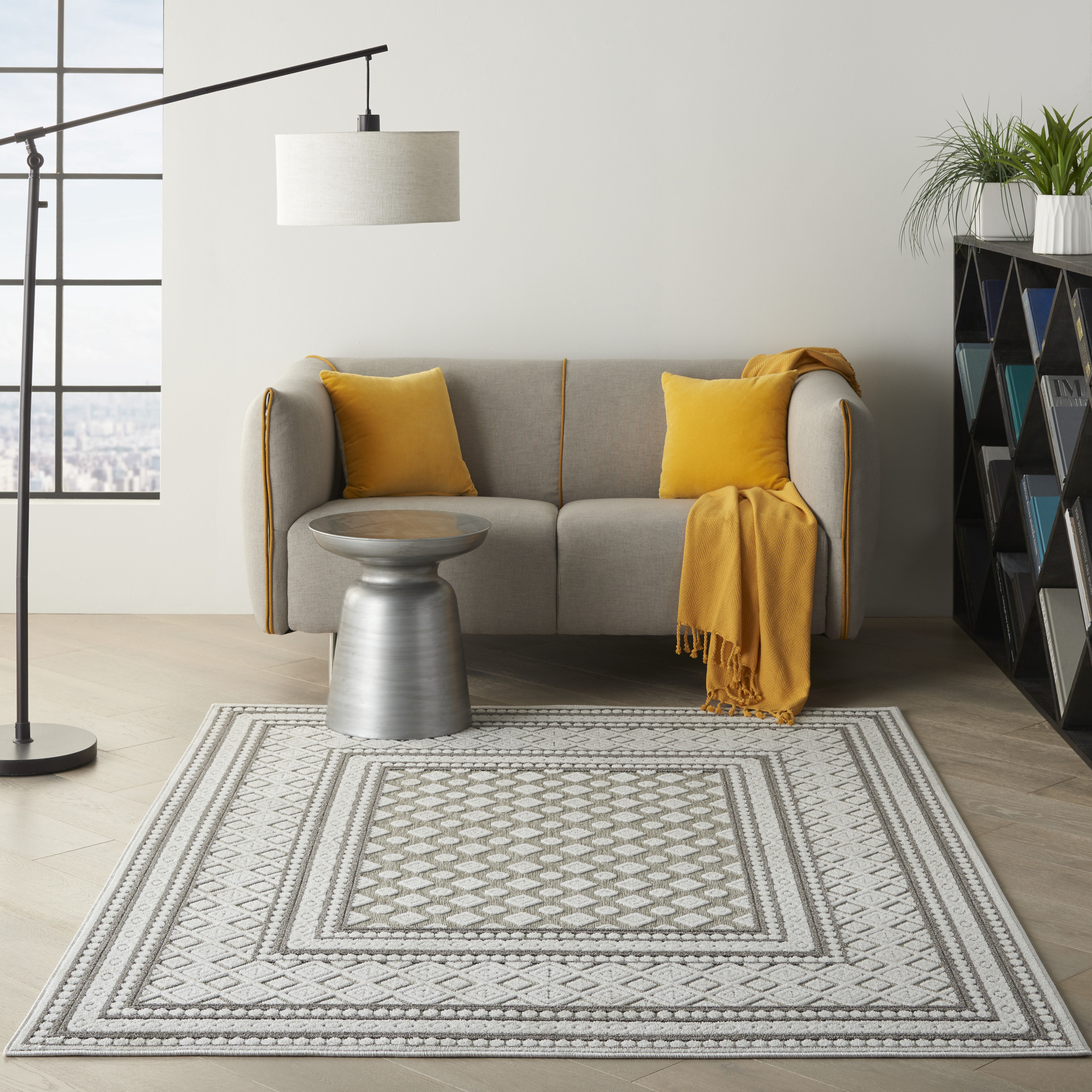 Foundry Select Romelia Transitional Modern Gray Area Rug | Wayfair
