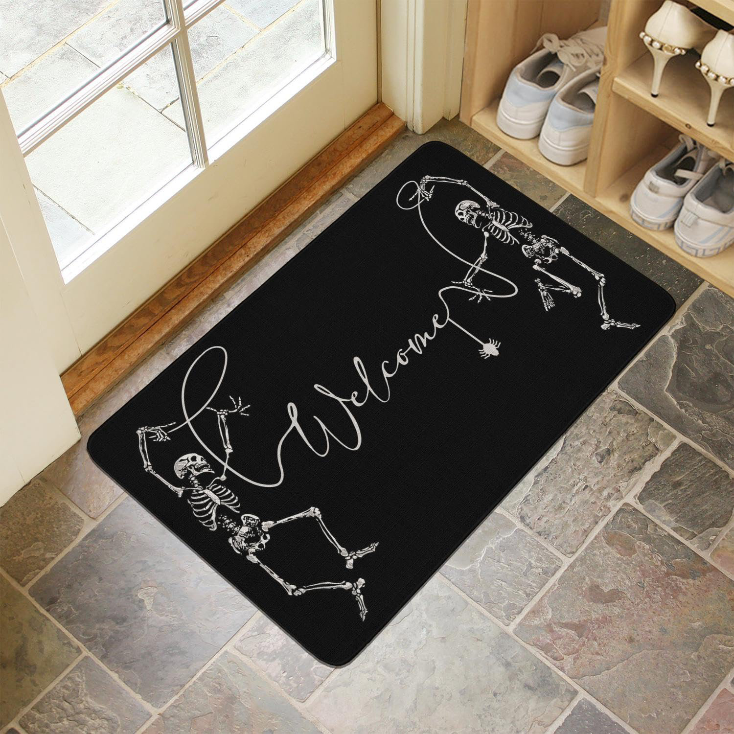 Bungalow Rose Halloween Door Mat Skull Doormat | Wayfair