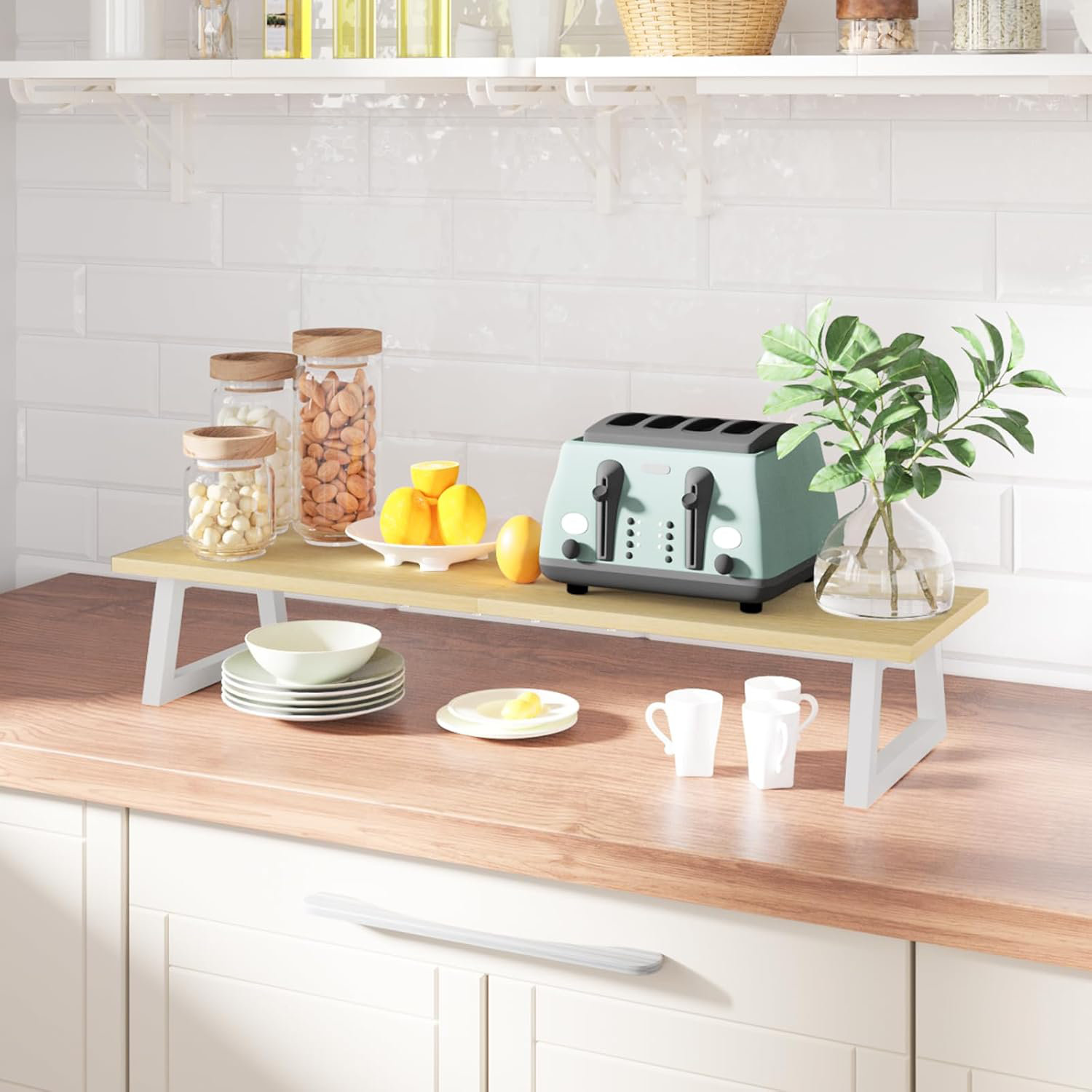 Ebern Designs Maryn 31.5 Inch Dual Monitor Riser, Long Monitor Stand ...