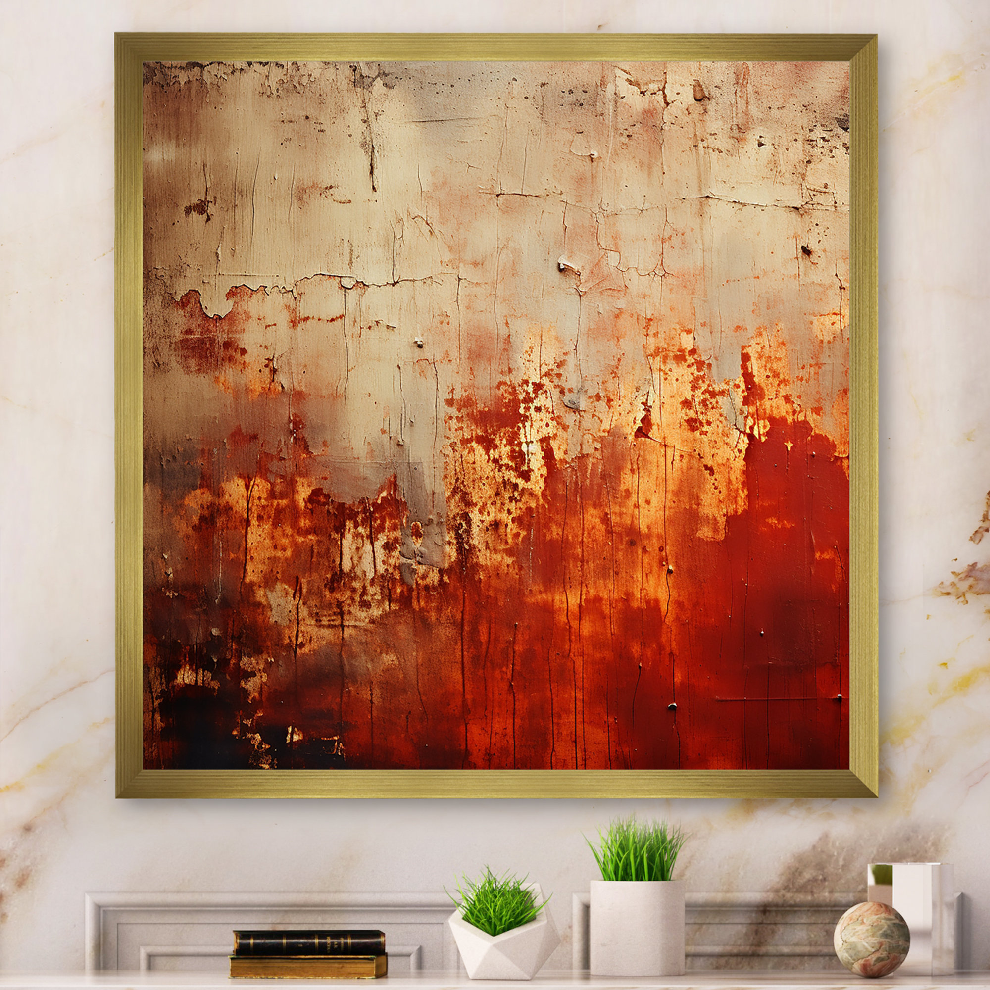 Wrought Studio™ Orange Chaos Collage III - Abstract Collages Canvas ...