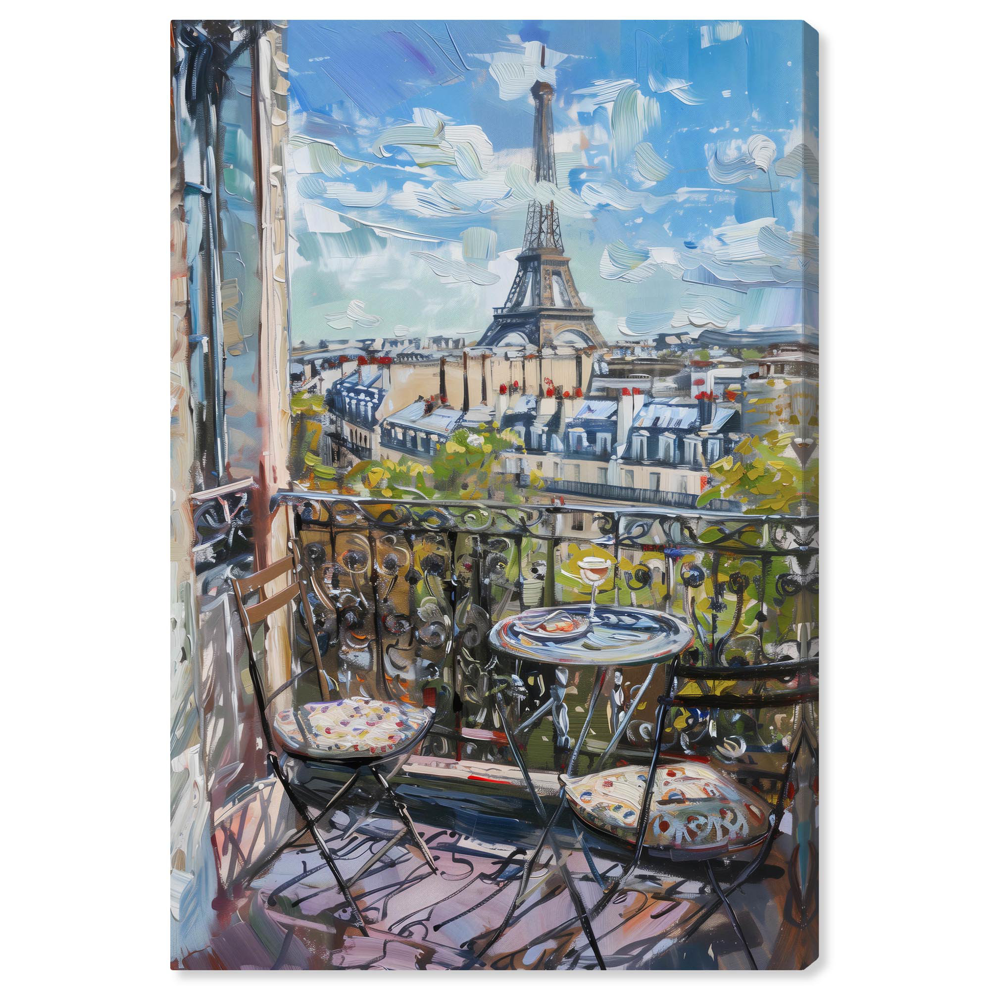 Art Remedy Vintage Paintings Canvas Balcony View of France | Wayfair