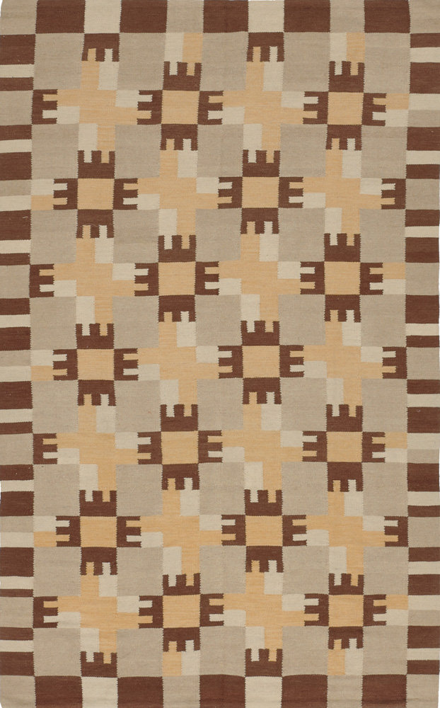 Matt Camron Rugs and Tapestries Handwoven Flatweave Brown/Beige Area ...