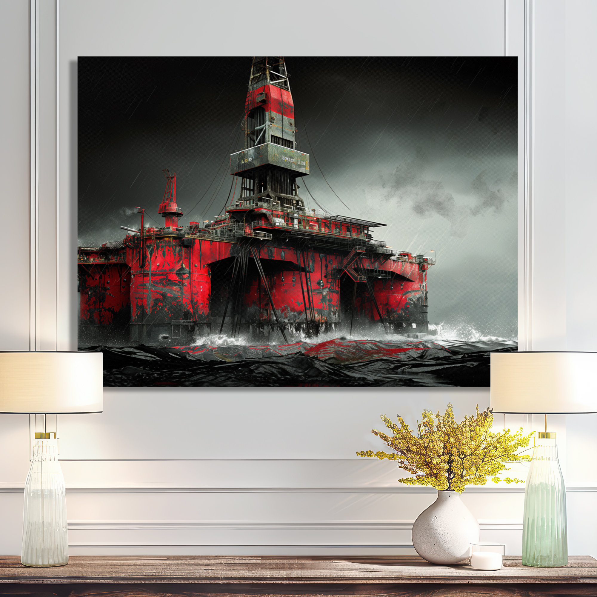 Winston Porter Red Black Winter Drilling Dawn Oil Rig II - Oil Rigs ...
