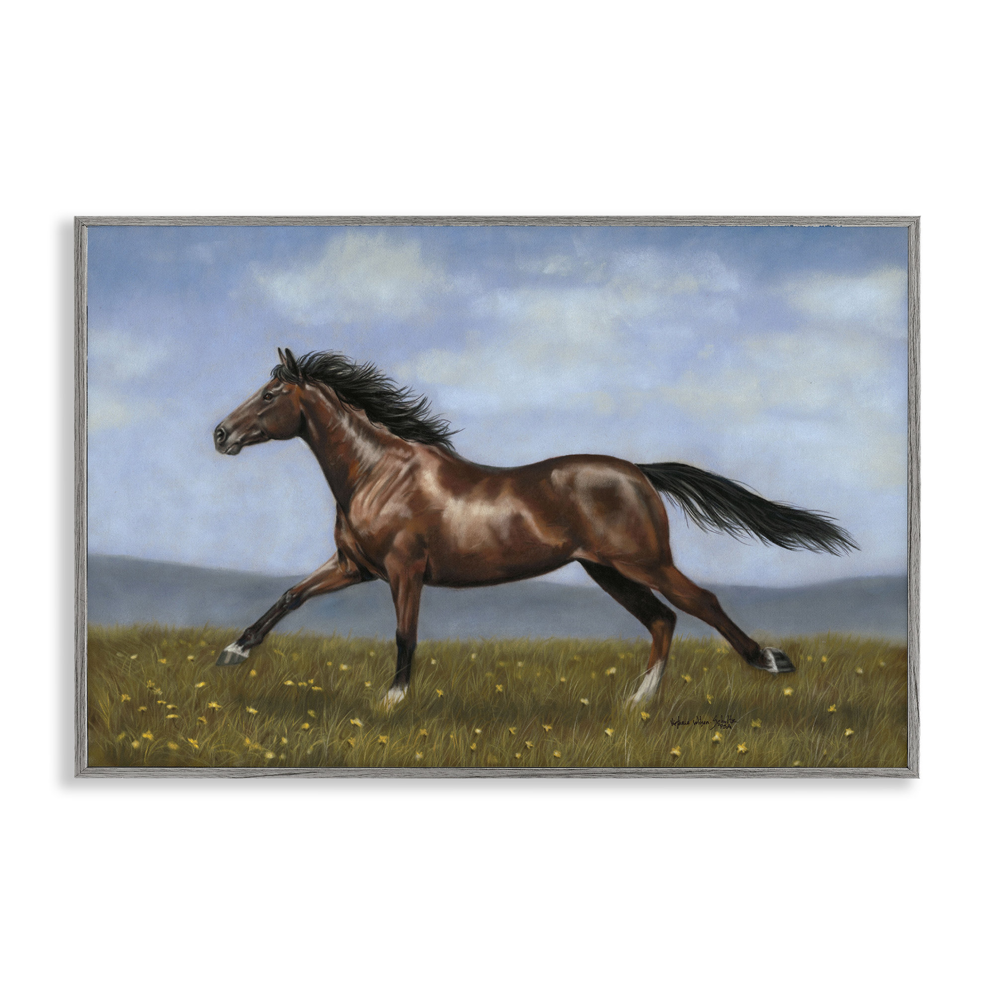 Stupell Industries Brown Running Mare Art by Victoria Schultz | Wayfair