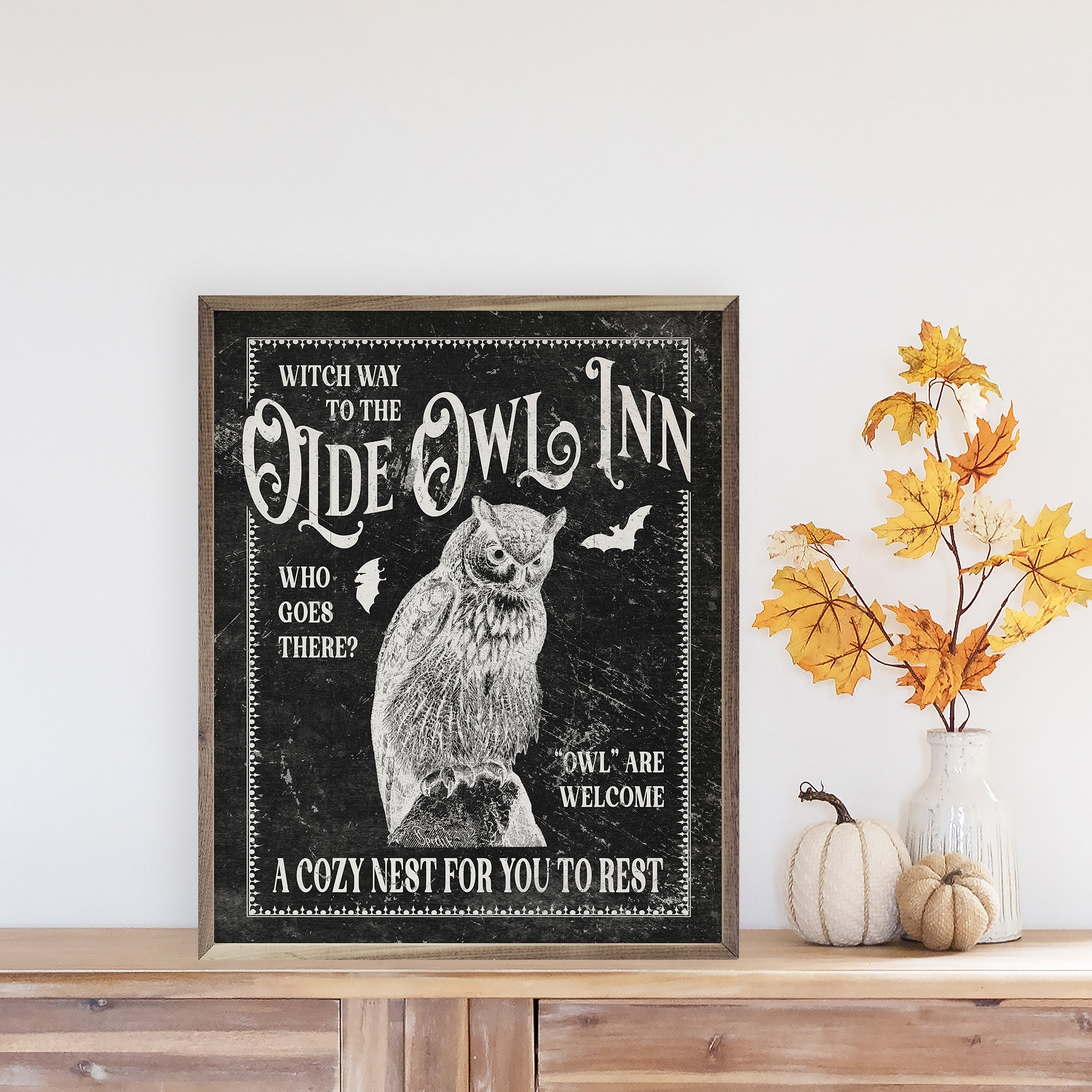 Trinx Olde Owl Inn Black | Wayfair