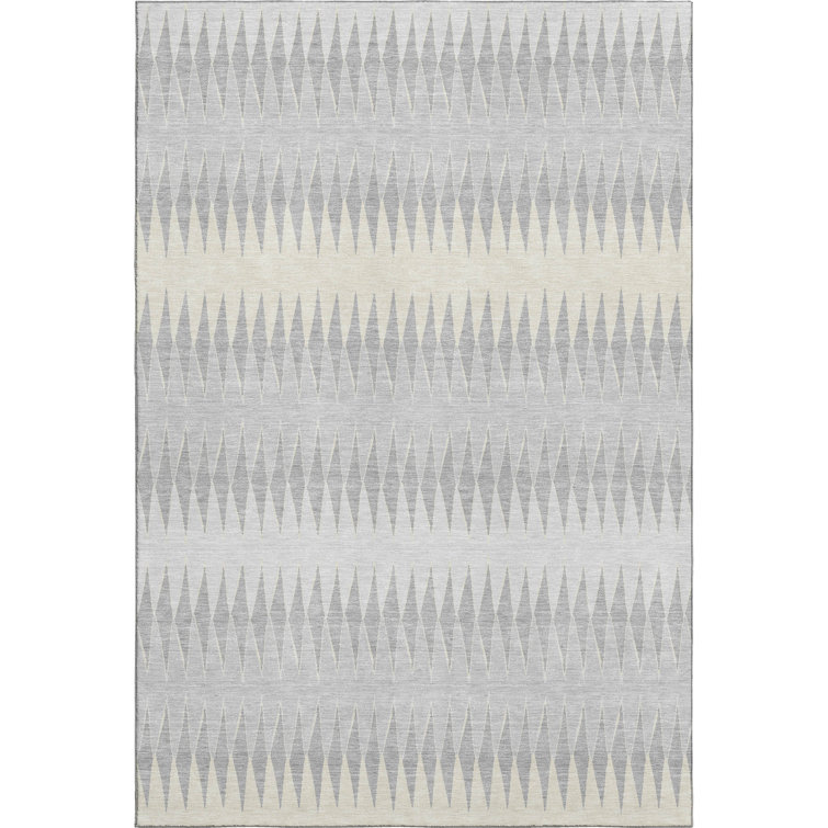 Bungalow Rose Premium Machine Washable Prisco Silver Rug | Wayfair