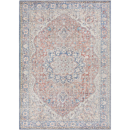 Langley Street Bria Blue/Red/Ivory Rug & Reviews | Wayfair