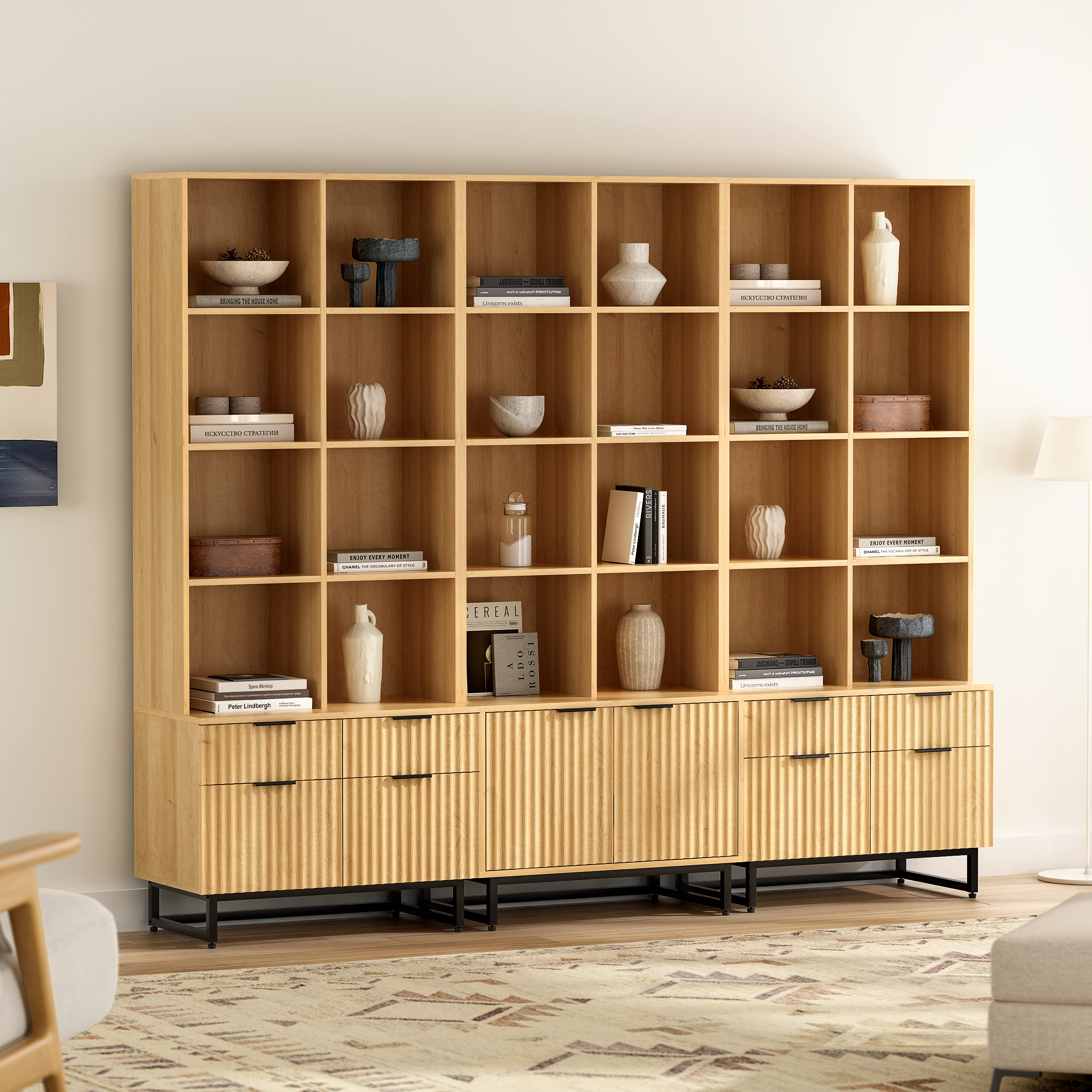 Latitude Run® Bookshelf And Bookcases 71'' Tall Book Shelf Set Of 3, 4 ...