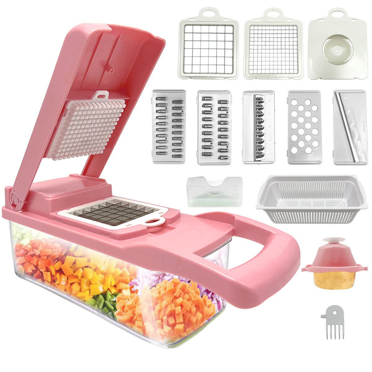 Fish hunter Vegetable Chopper Onion Chopper - 12 In 1 Multi-Functional ...