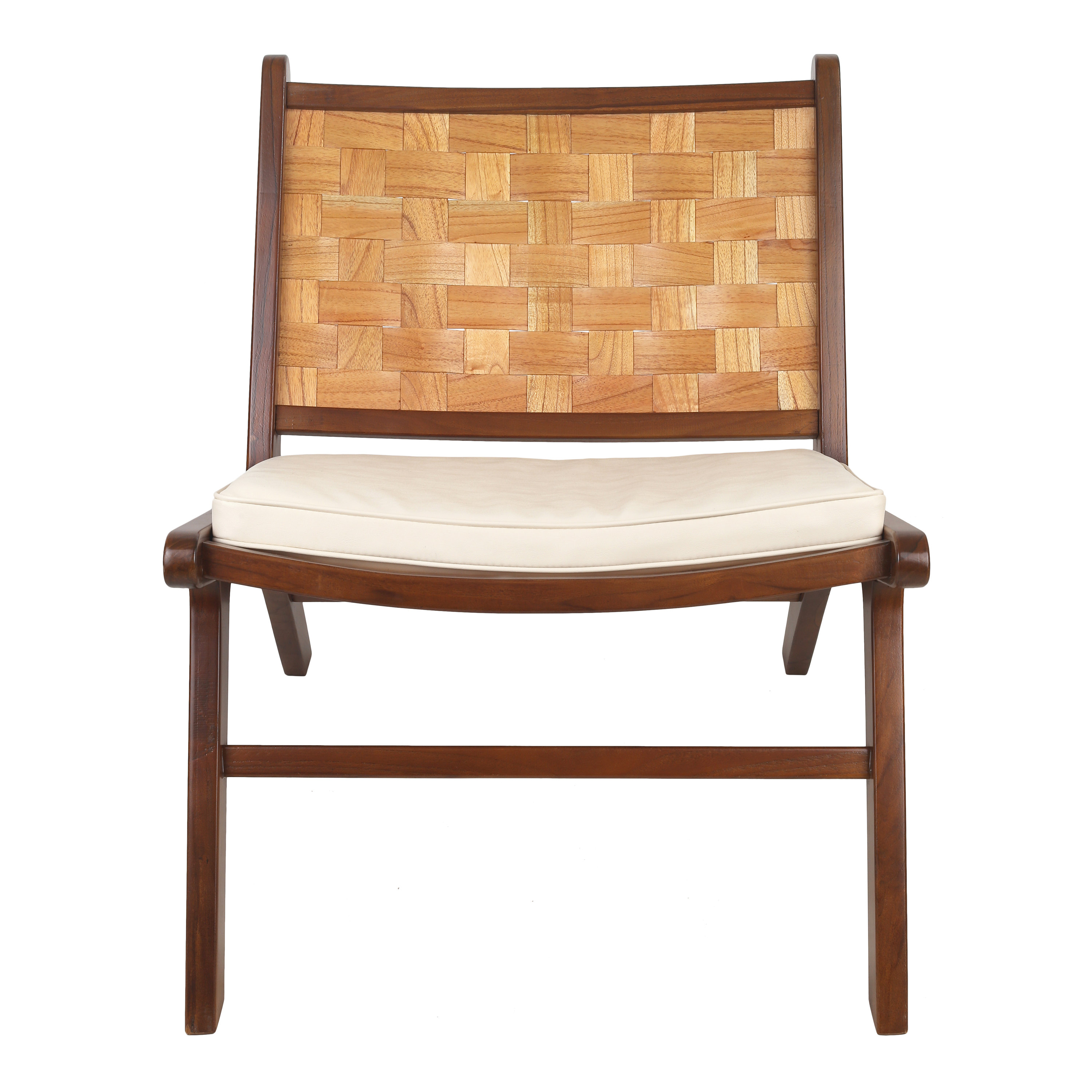 Union Rustic Kymir Upholstered Teak Accent Chair | Wayfair