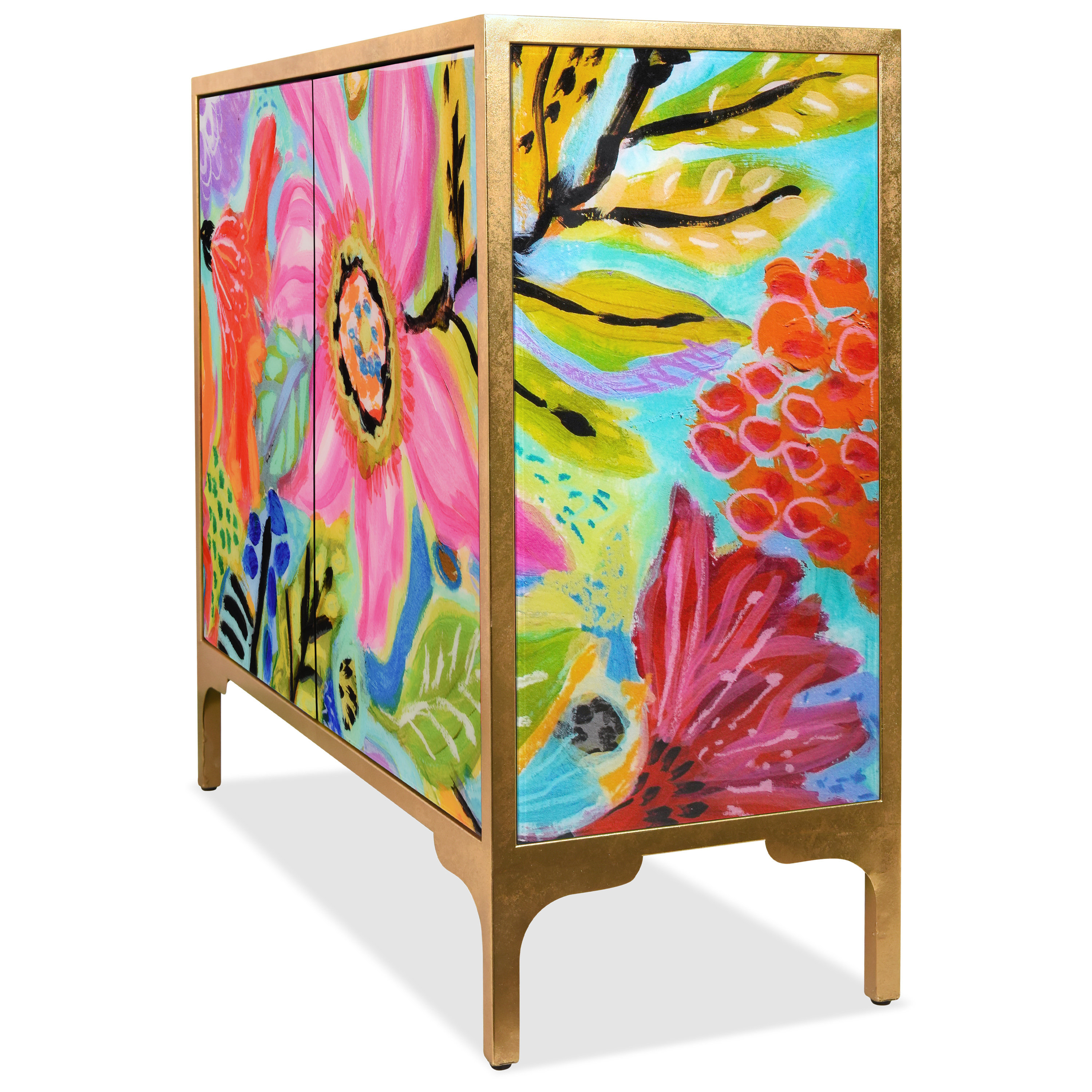 Rosdorf Park Demartino "Secret Garden Floral II" Console on Beveled ...