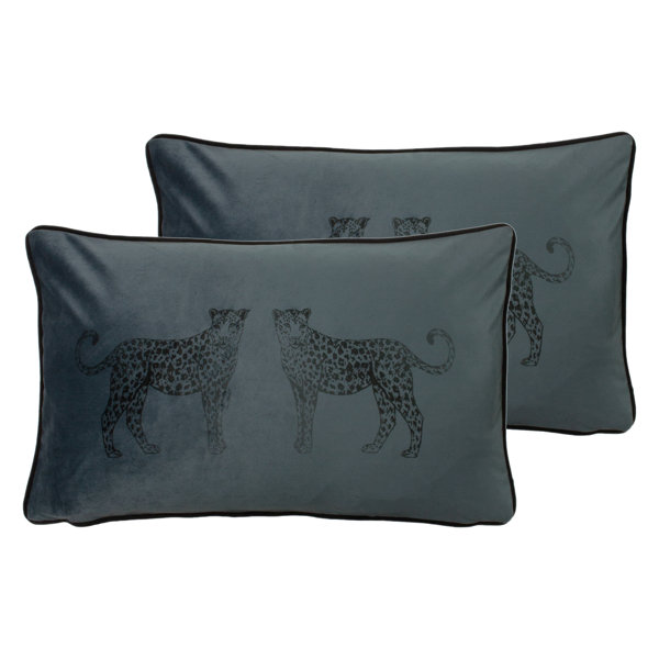 Evans Lichfield Savannah Leopards Rectangular Lumbar Cushion With ...