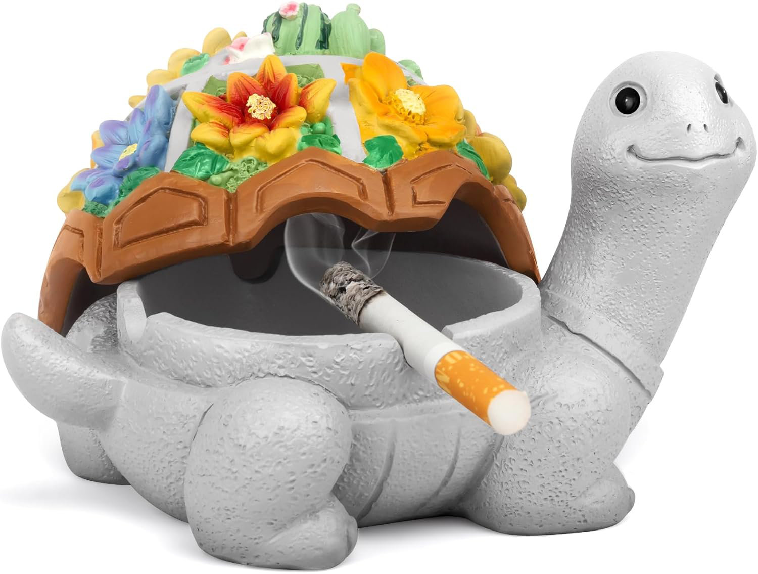 WIZIAT Cute Turtle Ashtray With Lid - Smokeless Waterproof Outdoor ...