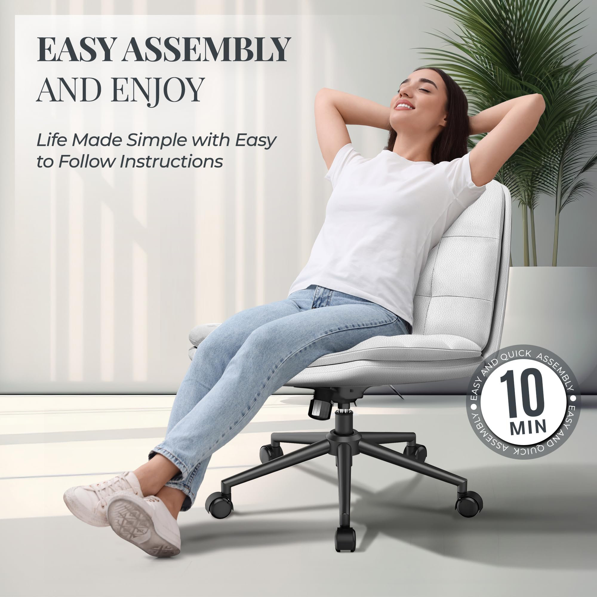 Latitude Run® Criss Cross Desk Chair For Cross Legged Sitting, Easy To ...