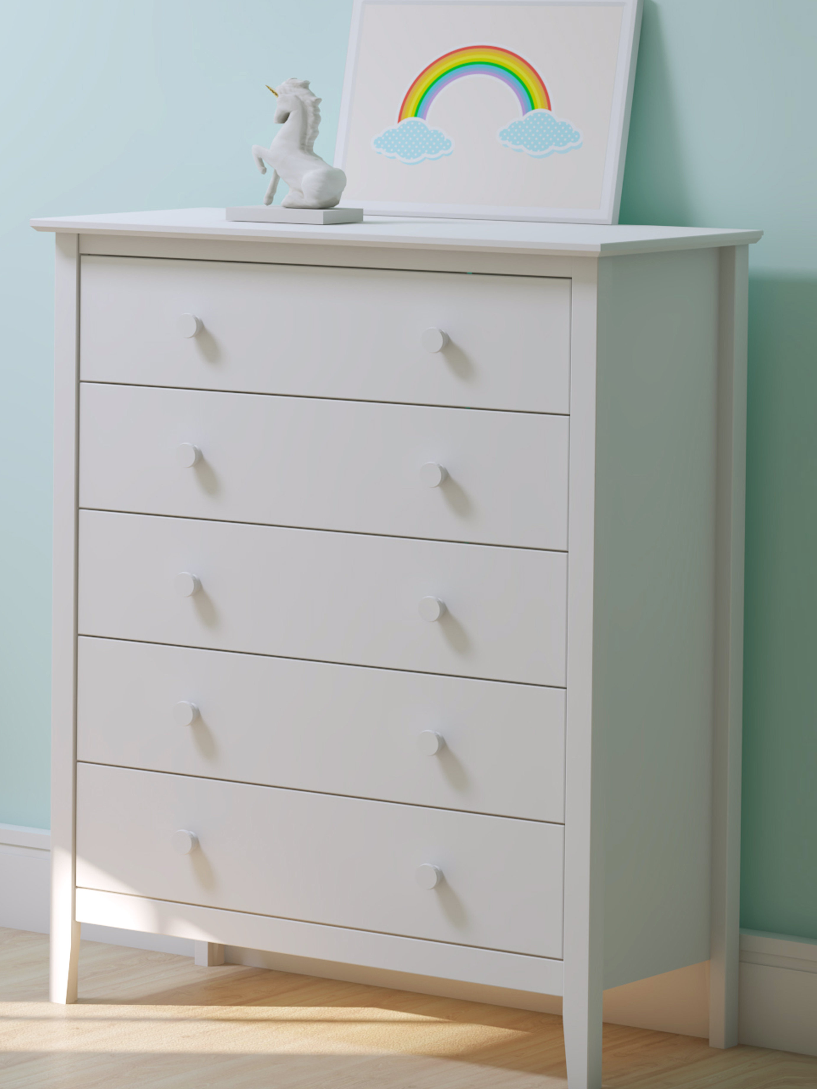 Viv + Rae Husby 36" Wide Wooden Rectangular Chest With 5 Drawers ...